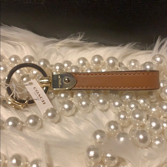 Coach | Accessories | Authentic Coach Brown Leather Keychain Strap Nwt ...
